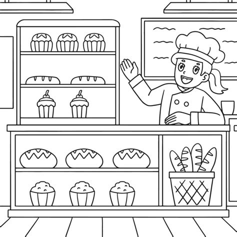 Baker Coloring Pages Chickens In A Cozy Bakery Coloring Page Free