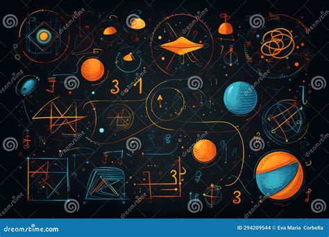 Chalkboard Inscribed With Scientific Formulas And Calculations In Physics And Mathematics Stock