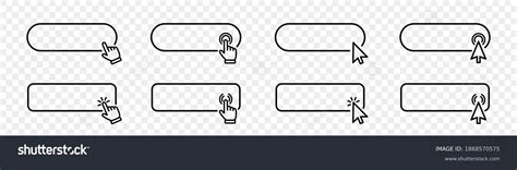 Click Cursor Set Button Hand Pointer Stock Vector Royalty Free