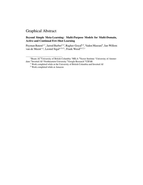 Pdf Beyond Simple Meta Learning Multi Purpose Models For Multi