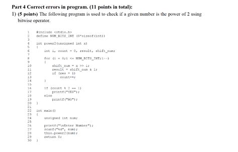 Solved The Following Program Is Used To Check If A Given