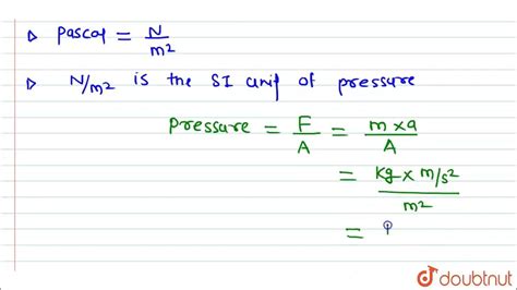 How Are The Following Derived Units Related To The Fundamental Units Pascal 9 Measurements