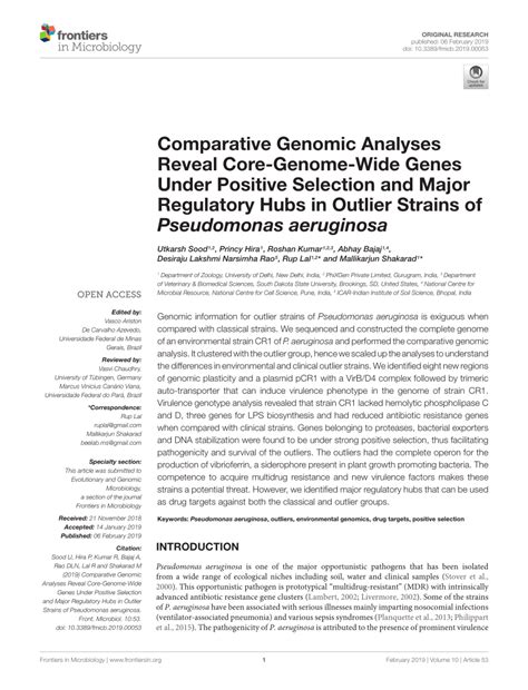 Pdf Comparative Genomic Analyses Reveal Core Genome Wide Genes Under Positive Selection And