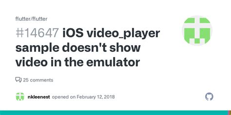 Ios Videoplayer Sample Doesnt Show Video In The Emulator · Issue 14647 · Flutterflutter · Github