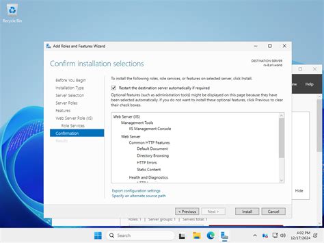 windows server 2025 iis install server world