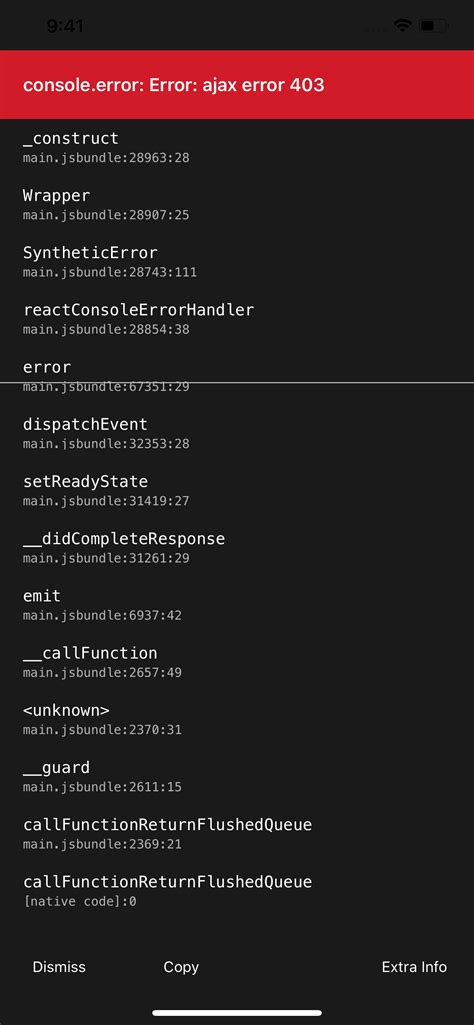 Getting Ajax Error 403 When Bundled React Native Application Is Left