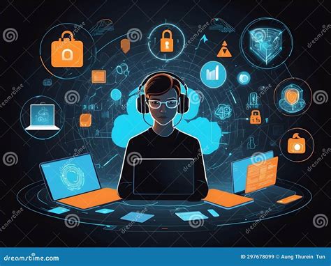 Protecting Data Privacy In Digital World Stock Illustration Illustration Of Network Concept