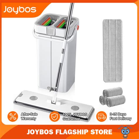 Joybos Mop With Bucket And Squeeze Hand Free Flat Floor Mop And Bucket Multifunction Microfiber