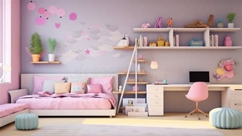 Modern Girls Bedroom Interior With Stylish Furniture Idea For Design