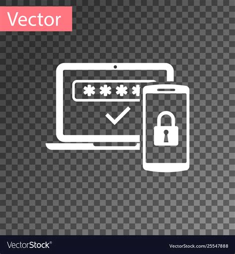White Multi Factor Two Steps Authentication Icon Vector Image