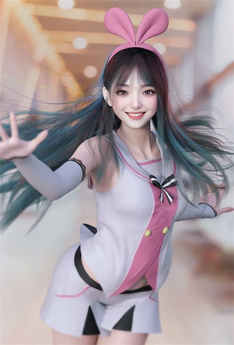 Hd Wallpaper Cgi Digital Art Cosplay Long Hair Yoly Asian