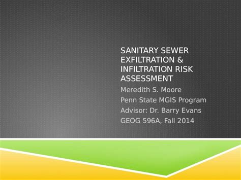 Pptx Sanitary Sewer Exfiltration And Infiltration Risk Assessment