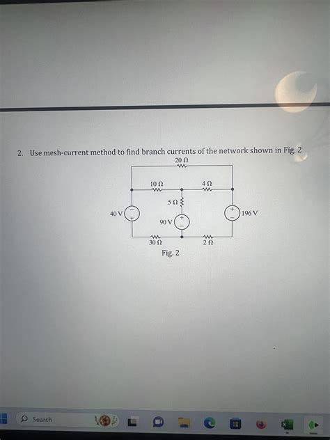 solved use mesh current method to find branch currents of