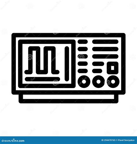 Oscilloscope Analysis Electronics Line Icon Vector Illustration Stock Vector Illustration Of