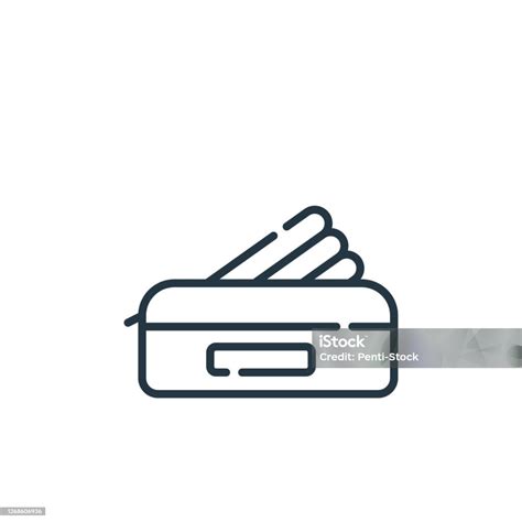 흰색 배경에 격리된 연필 케이스 벡터 아이콘입니다 웹 사이트 디자인 및 모바일 앱 개발을위한 개요 얇은 라인 연필 케이스 아이콘 얇은 선 연필 케이스 개요 아이콘 벡터