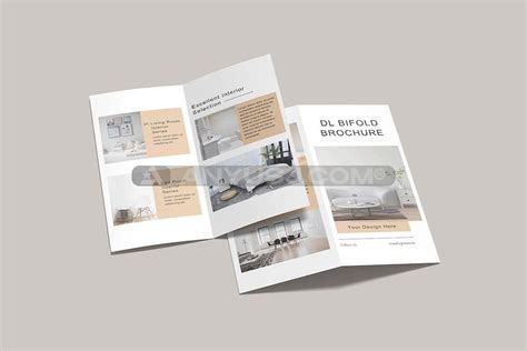 Dl Psd Dl Bifold Brochure Mockup