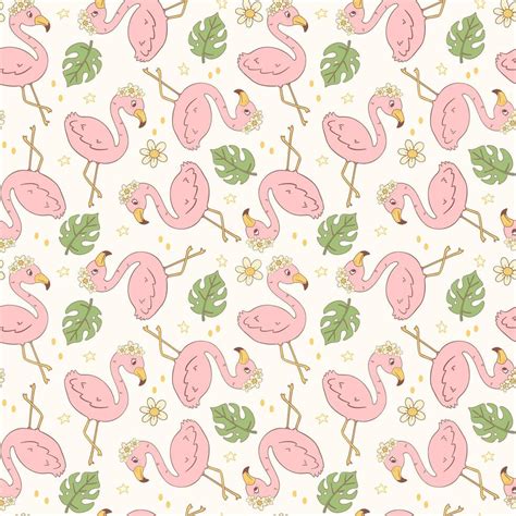 retro flamingo summer seamless pattern playful groovy repeat background design 45953276 vector