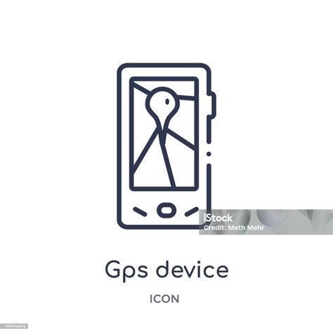 지도 및 위치 개요 컬렉션에서 선형 Gps 장치 아이콘입니다 얇은 라인 Gps 장치 아이콘 흰색 배경에 고립입니다 Gps 장치