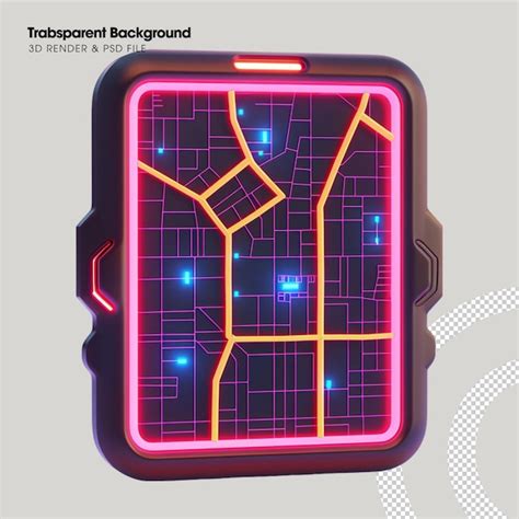 Premium Psd Psd Smart Gps Map Element Isolated 3d Object