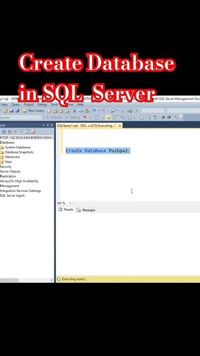 Create Database Sqlserver Sqlforbeginners Sqlinterviewquestions Sqldba Pushpa2therulesongs