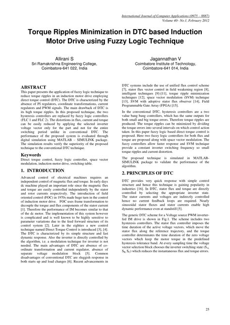 Pdf Torque Ripples Minimization In Dtc Based Induction Motor Drive