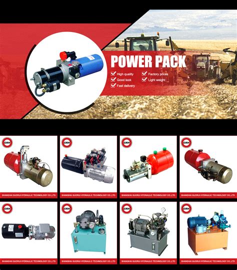 High Quality ISO9001 Approved 24V Grh 12 Volt Pump Motors Hydraulic Power Unit Power Pack And