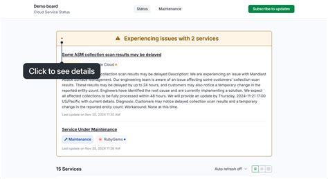 Servicenow Status Page