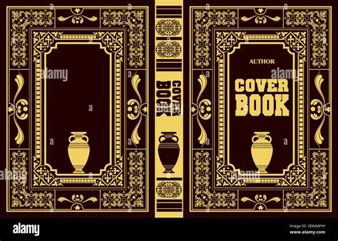Elegant Vintage Book Cover Template With Ornate Golden Borders And
