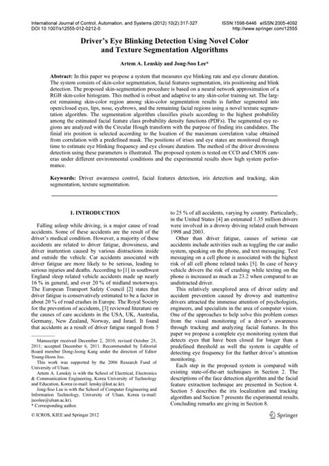 Pdf Drivers Eye Blinking Detection Using Novel Color And Texture
