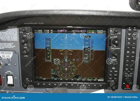 Glass Cockpit Of Small Aircraft Stock Image Image Of Trim Speed 182087659