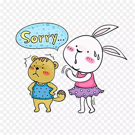 卡通语言气球插图 对不起兔子png图片素材下载图片编号279537 Png素材网