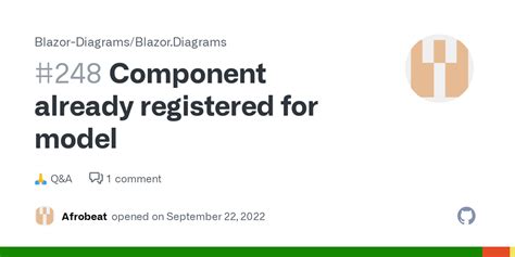 Component Already Registered For Model · Blazor Diagrams Blazor
