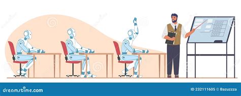 machine learning algorithm flat vector illustration artificial