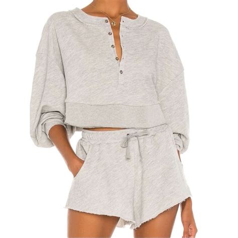 Cozy Lounge Shorts Set In Light Grey Lounge Wear Clothes Loungewear