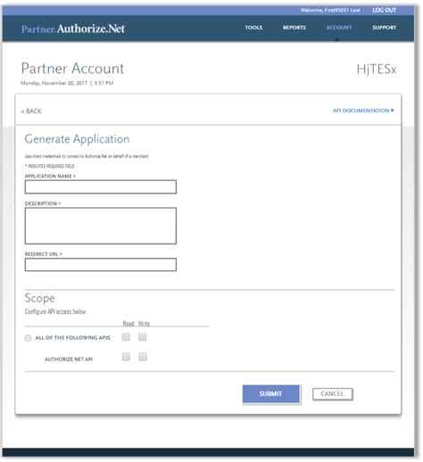 Authorize Net API Documentation Authenticating API Requests With OAuth