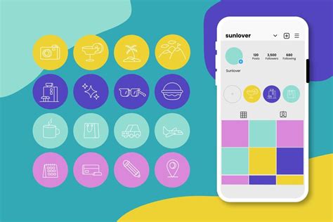 손으로 그린 인스 타 그램 하이라이트 무료 벡터