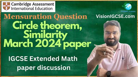 mensuration question from march 2024 paper igcsemath youtube