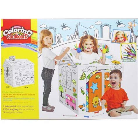 Купить Картонний будиночок розмальовка 54х43х68 5 см в коробці [tsi213777 Tsi] цена — Prom Ua