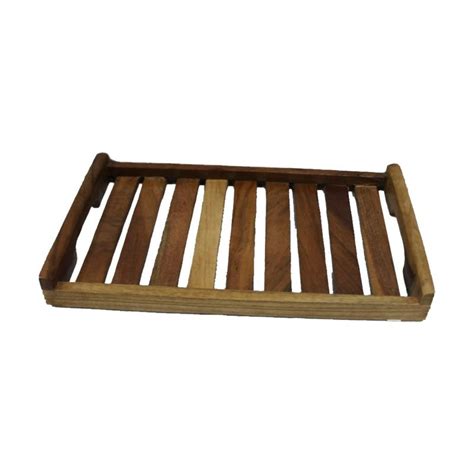 Buy Homeco Split Tray Handcarved Natural Acacia Wood Online