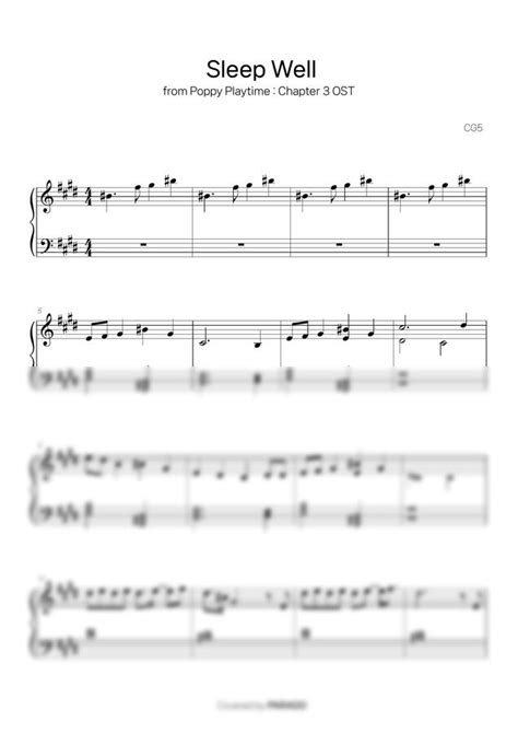 악보 파피플레이타임3 Sleep Well By Parado