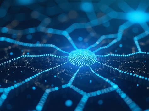 Futuristic Binary Code Background With Abstract Digital Grid And