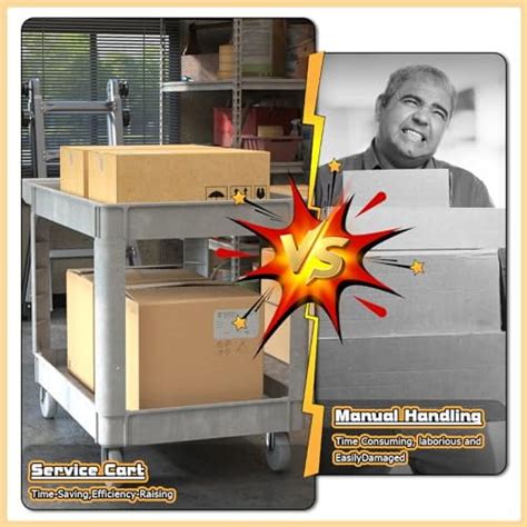 Heavy Duty Utility Cart With Wheels Rolling Tool Cart With Ergonomic Storage Handle And Deep