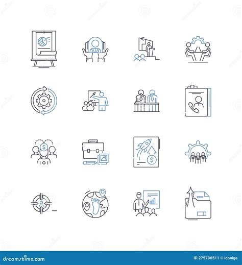 Shared Teamwork Line Icons Collection Collaboration Synergy