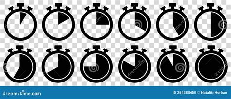Timers Icon On White Background Isolated Vector Set Of Elements Time Or Timer Stopwatch Symbol