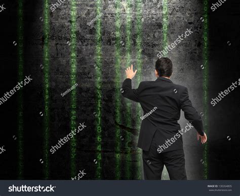 Businessman Analysing Source Code Technology Concept Stock Illustration