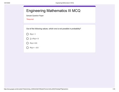 Applied Mathematics Iii Iii R 19 Px 1 ∑ X Px 3 Px 0 Px