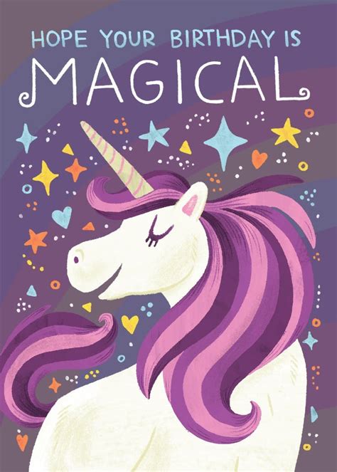 Free Unicorn Printable Birthday Card