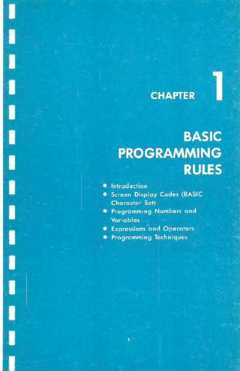 Pdf Chapter 1 Basic Programming Rules Commodore Computers