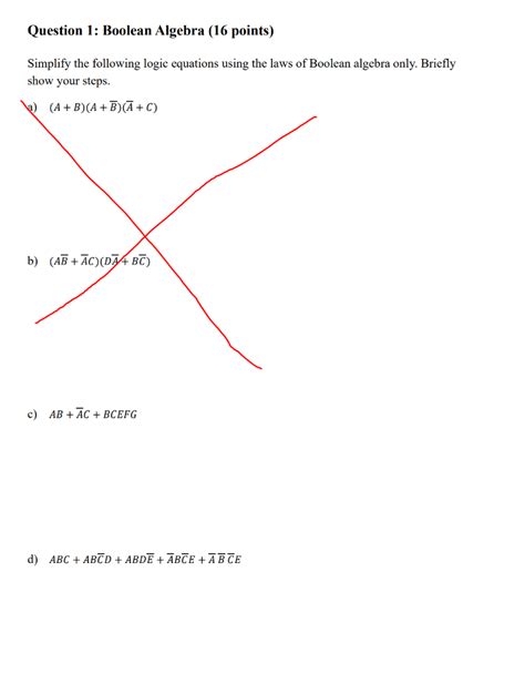 Solved Simplify The Following Logic Equations Using The Laws Chegg Com