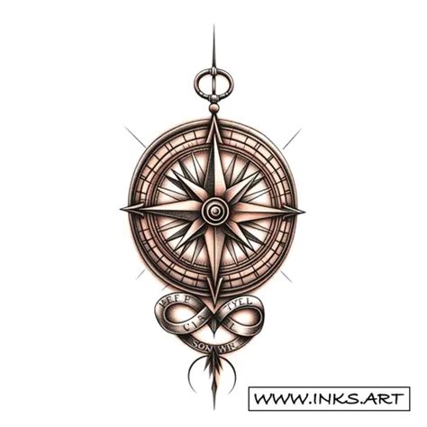 Tattoo Design Norse Compass With Irish Knotwork Style Realism
